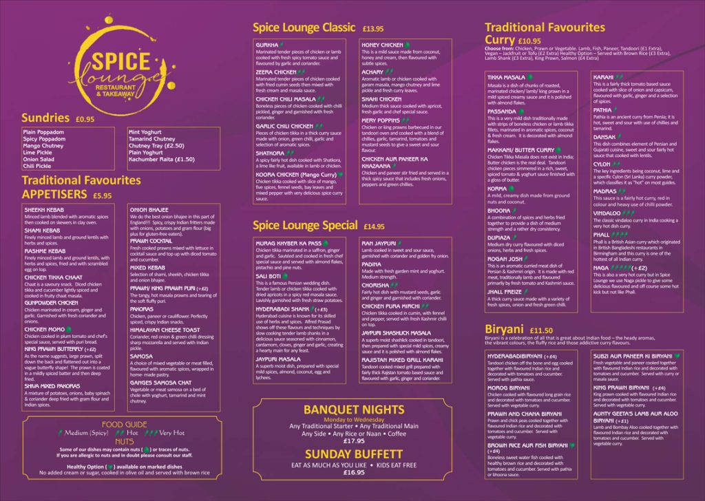 Offers & Set Meals Spice Lounge Petersfield - Indian Cuisine