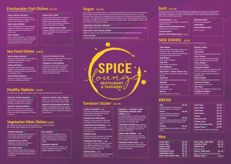 Offers & Set Meals Spice Lounge Petersfield - Indian Cuisine