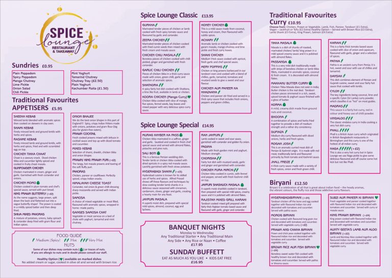 Offers & Set Meals Spice Lounge Petersfield - Indian Cuisine